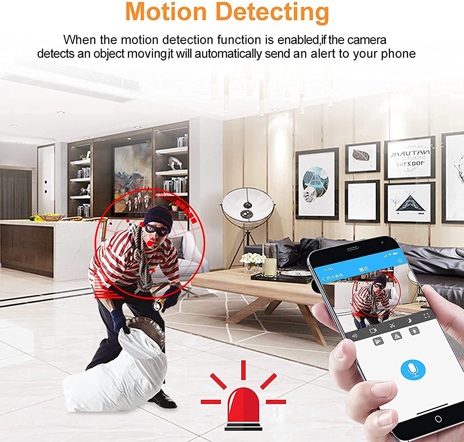 BAIDREN 2022 Upgrade -1080P HD WiFi Security Camera, Indoor Surveillance Camera with Audio and Video, for Home Office Indoor Outdoor Security-1