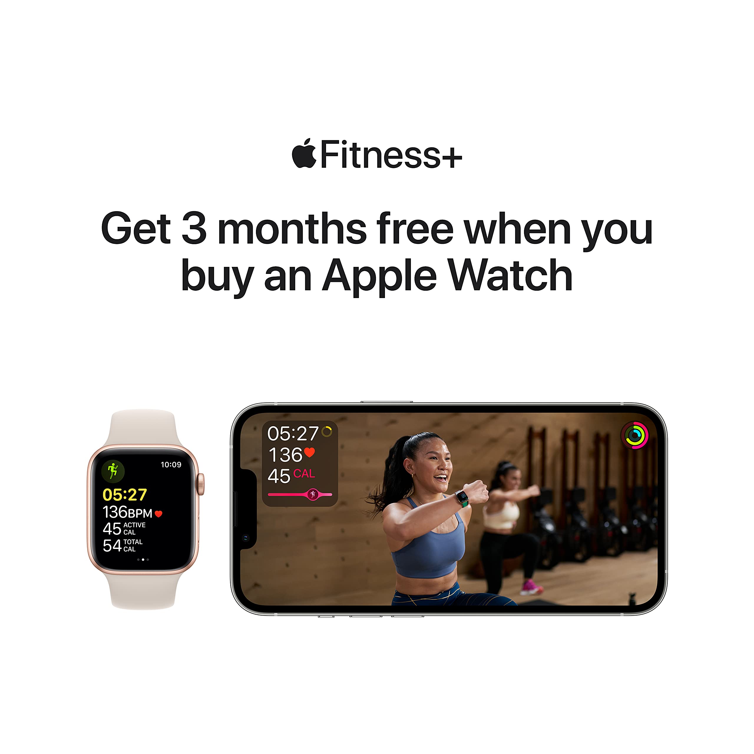 Apple Watch SE 44mm GPS Gold Aluminum Case - Starlight Sport Band