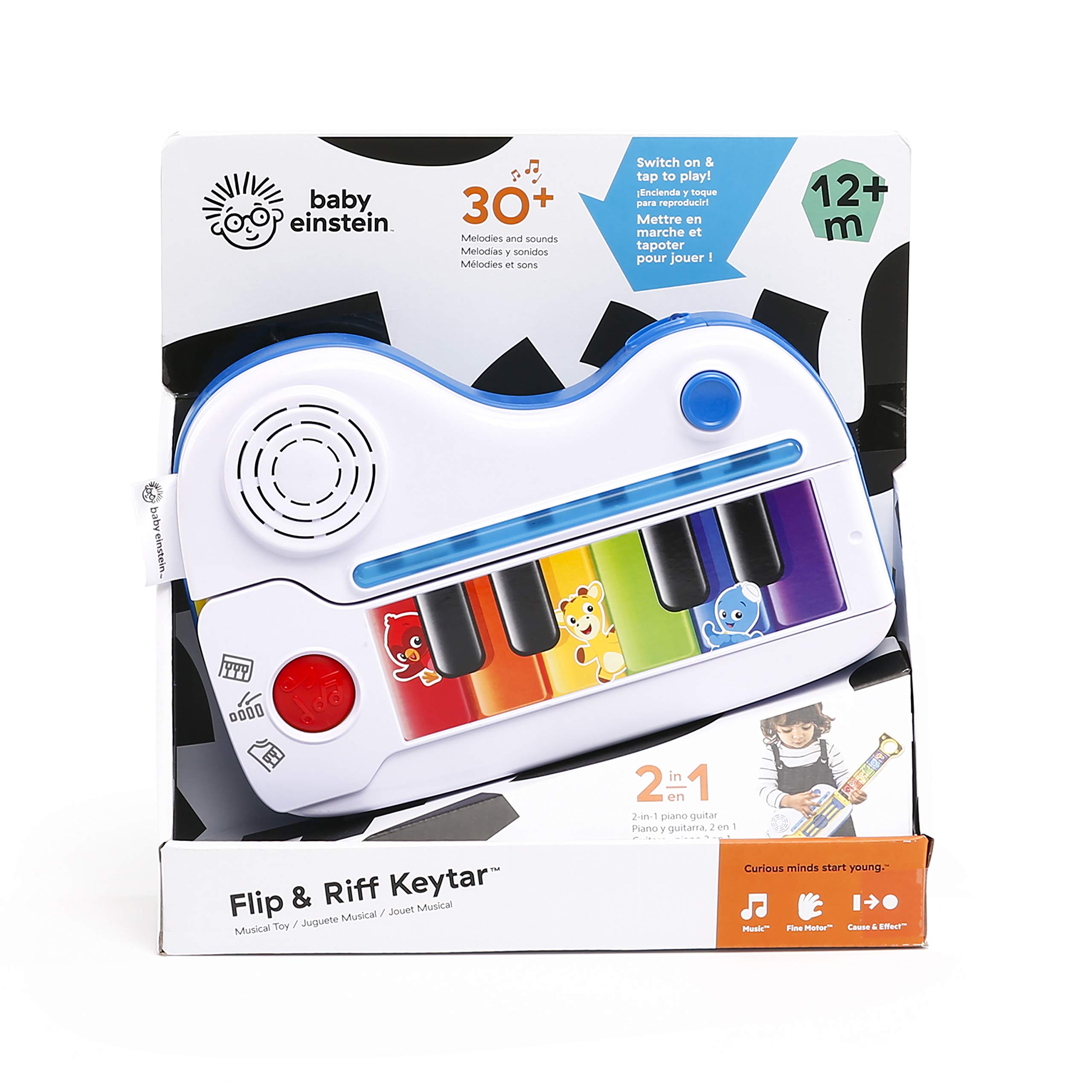 Baby Einstein Flip & Riff Keytar Musical Guitar and Piano Toddler Toy with Lights and Melodies, Ages 12 months and up