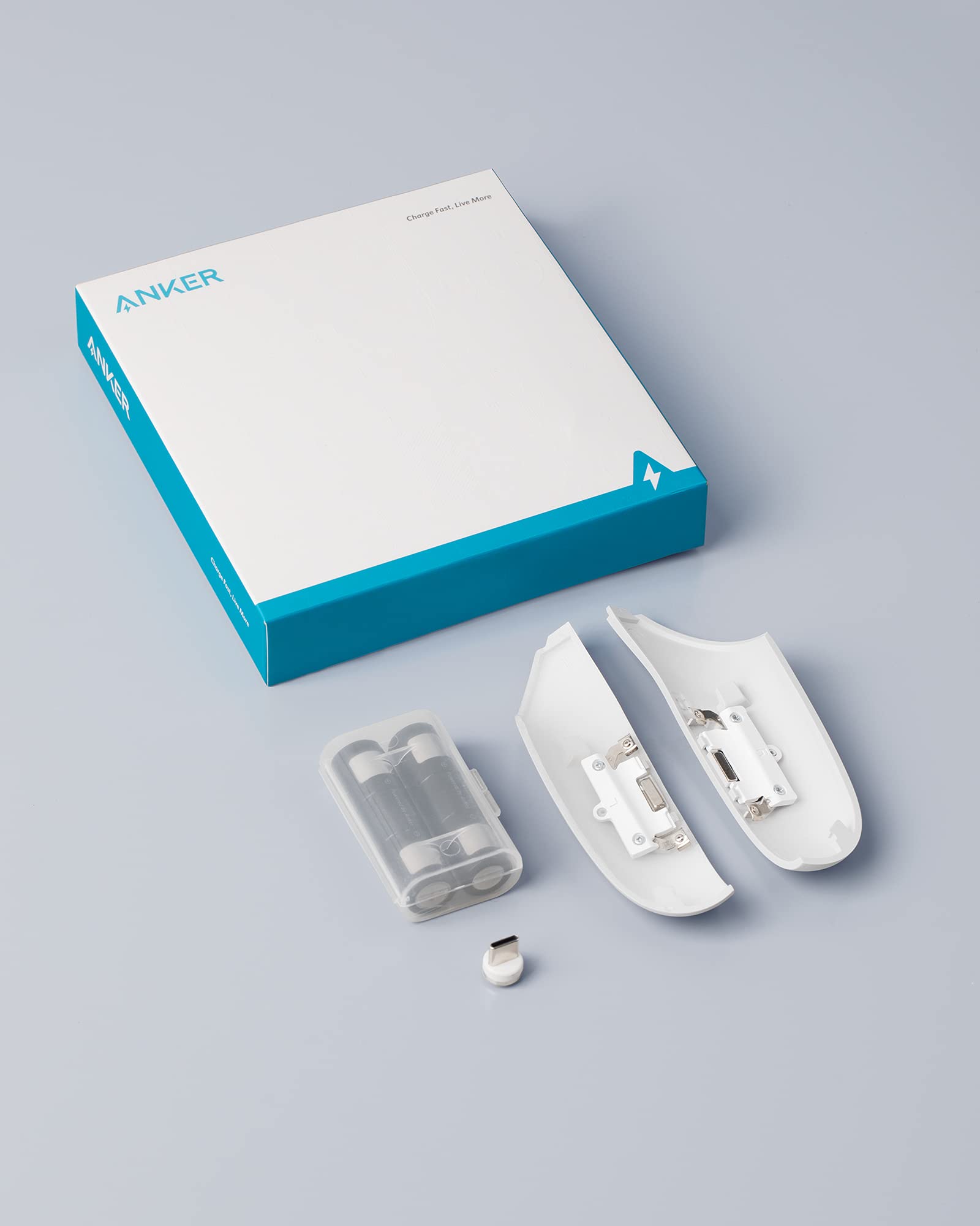 Anker Replacement Parts Kit for Anker Charging Dock for Oculus Quest 2, includes Rechargeable AA Batteries, Battery Charging Covers, and a Magnetic USB-C Headset Connector