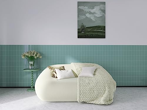 Avant Decor | Sample Tile | Stone Composite Subway Solid Color Tiles | Peel and Stick Kitchen Backsplash Tiles | Wall Tiles | 3” x 6” | Bex Metro Glossy Sage