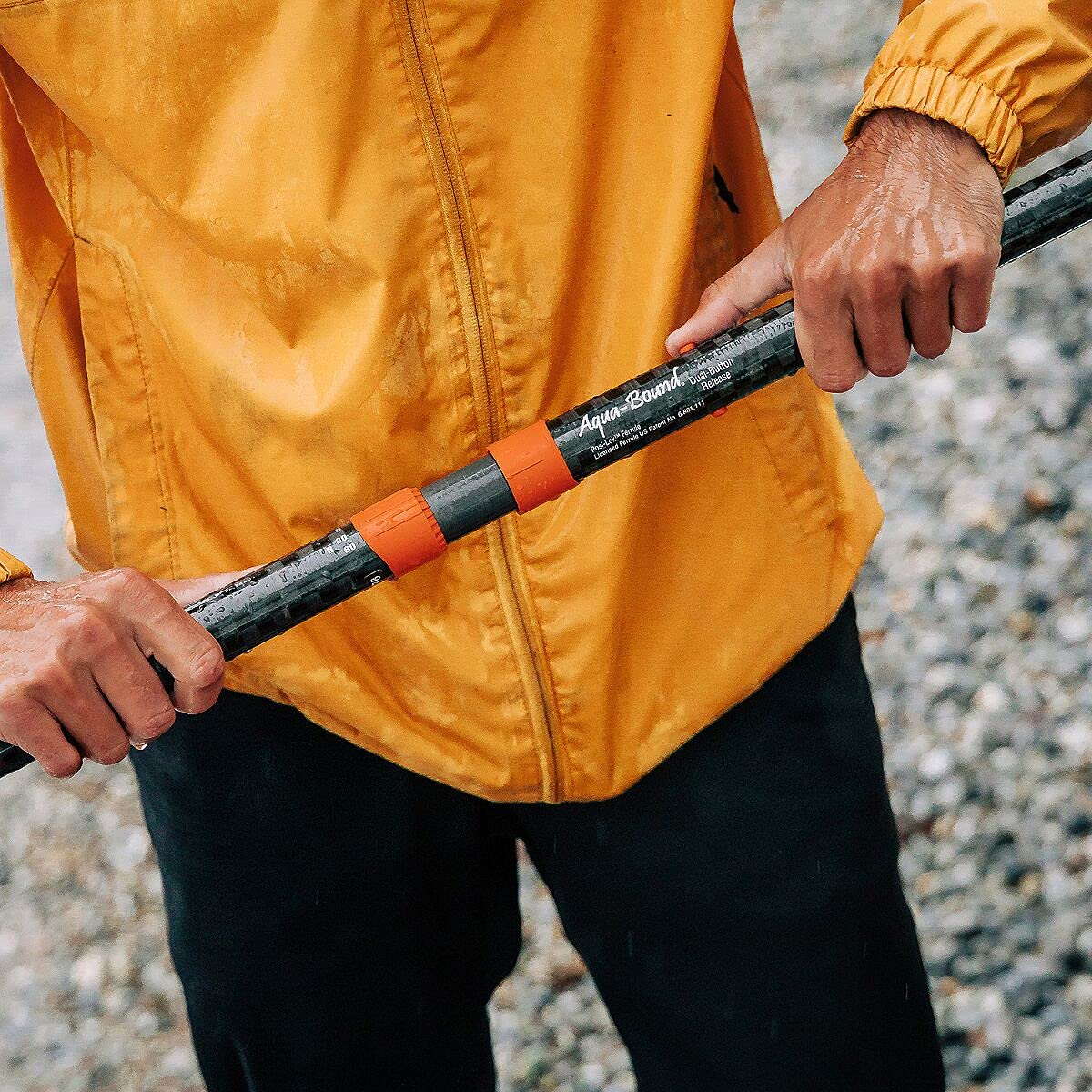 AQUA BOUND Tango Fiberglass Bent Shaft 2-Piece Kayak Paddle-GreenTide-240cm