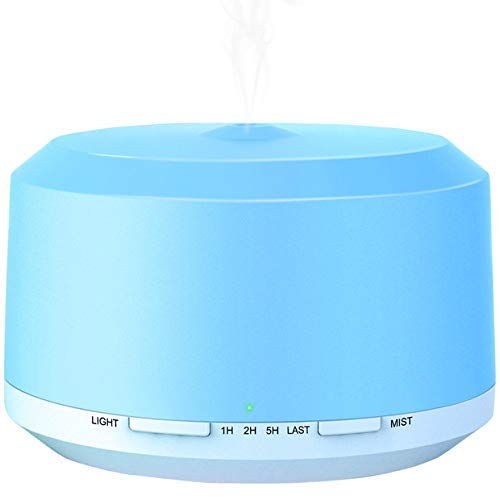 Aromatherapy Diffusers for Essential Oils, 450ml Essential Oil Diffuser for Large Room with Adjustable Mist Mode, 4 Timer Settings, 8 LED Color Changing Lamps,Waterless Auto Shut-Off, LUSCREAL