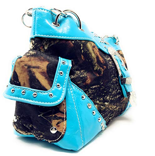GoCowgirl Western Belt Buckle Purse Camouflage Camo Handbag (blue)
