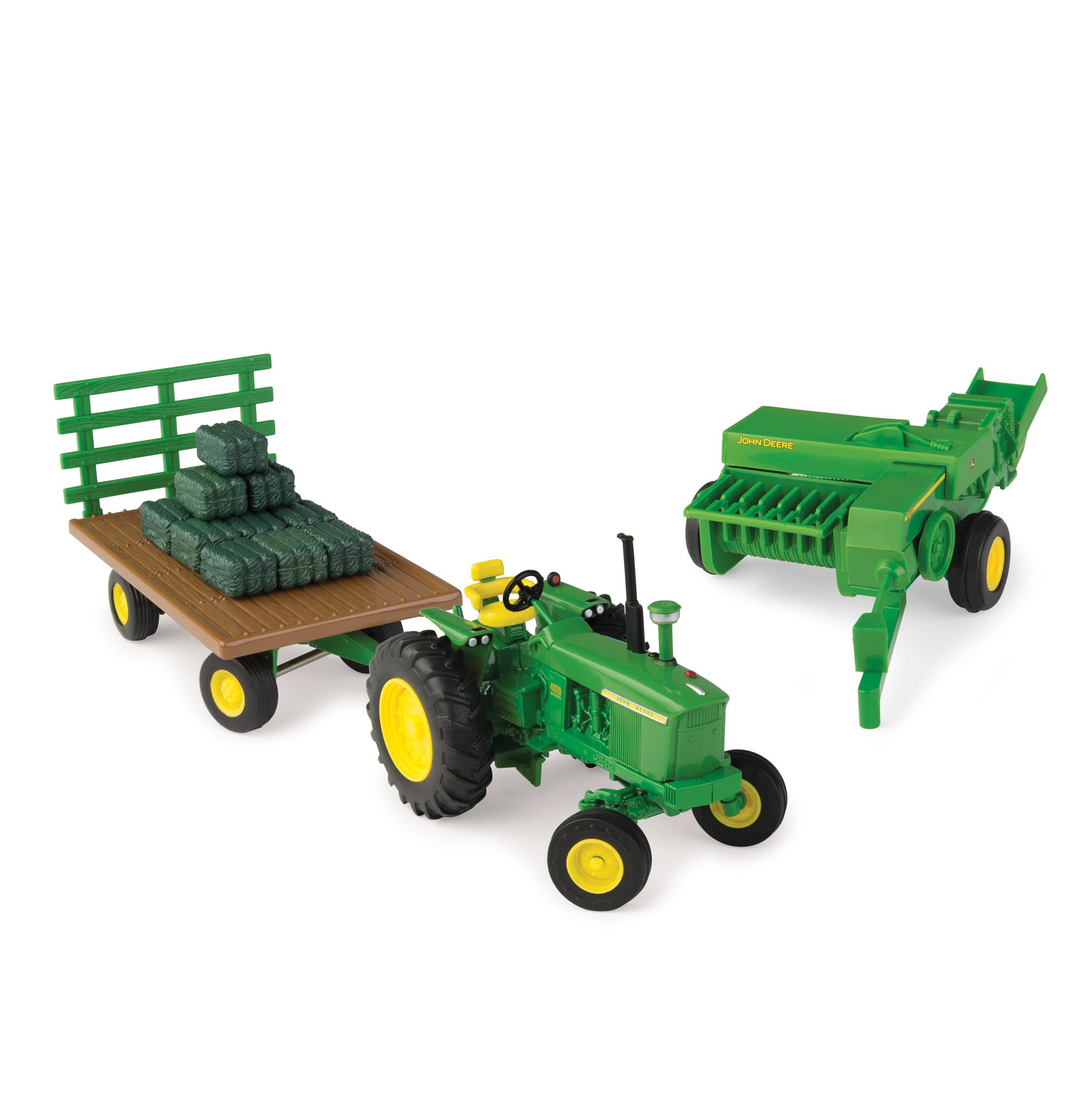 ERTL John Deere Haying Set - 1:32 Scale - Collectible John Deere Toys - Authentic Die-Cast Farm Toys - 3 Years and Up