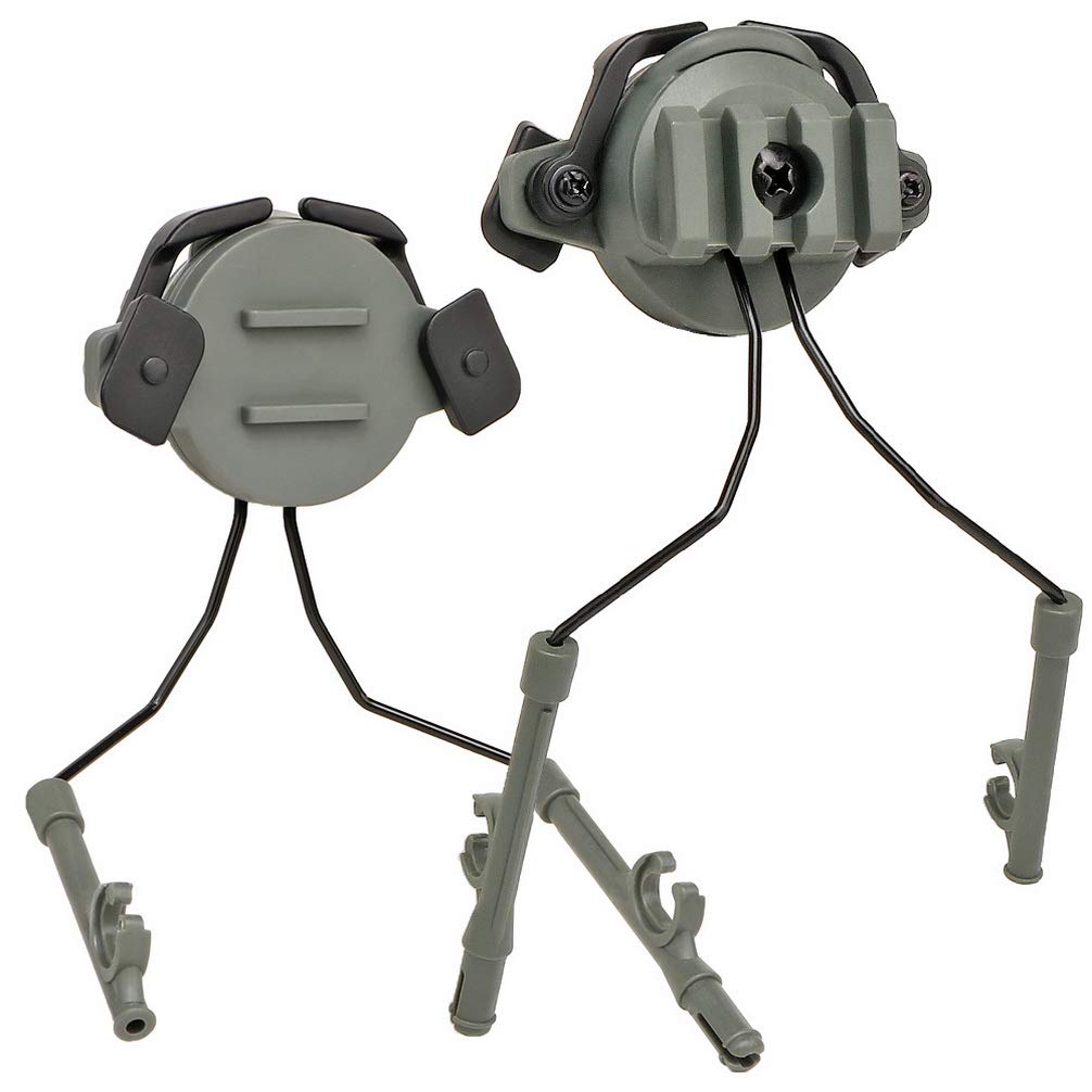 Arc Rail Adaptor Tactial Helmet Rail Suspension Headset Bracket Ear Muff (Green)