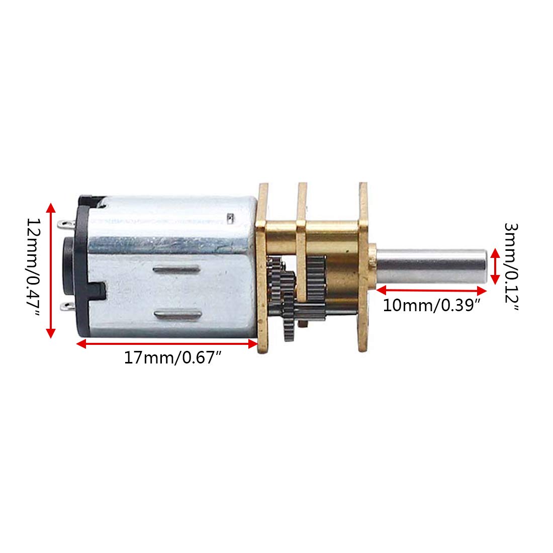 Augiimor 2PCS DC 6V 500RPM Speed Reduction Motor N20 3mm Shaft Mini Metal Gearwheel Gear Motor with Full Metal Gearbox Micro Motor