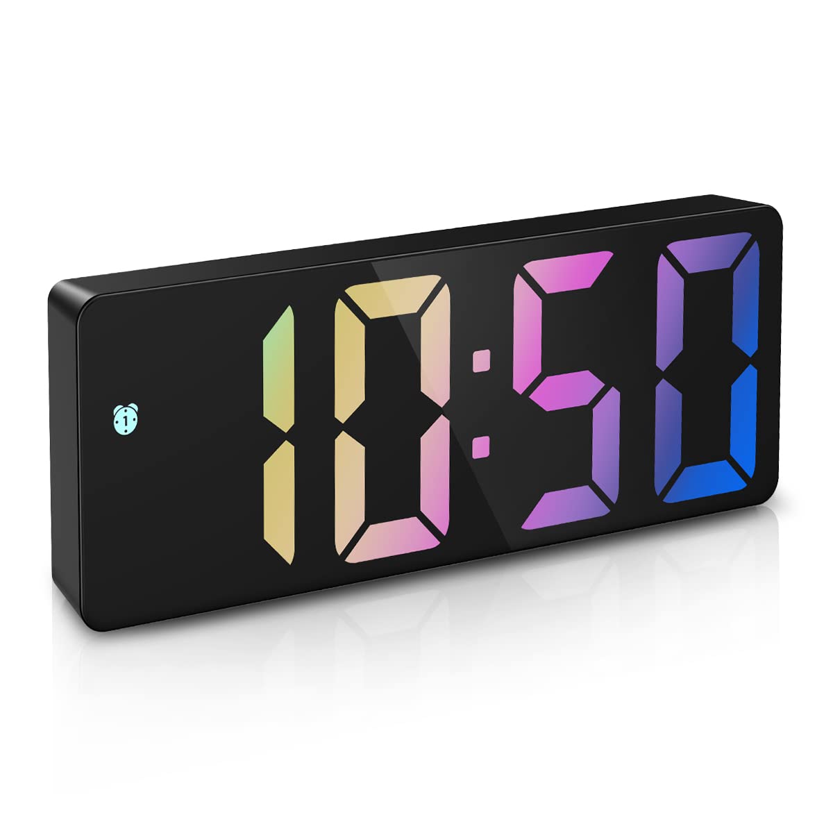 Ankilo Newest Digital Clock, LED Alarm Clock for Bedroom, Electronic Desktop Clock with Temperature Display, Adjustable Brightness, Voice Control, 12/24H, Small Clock for Bedroom(No Battery&Adapter)