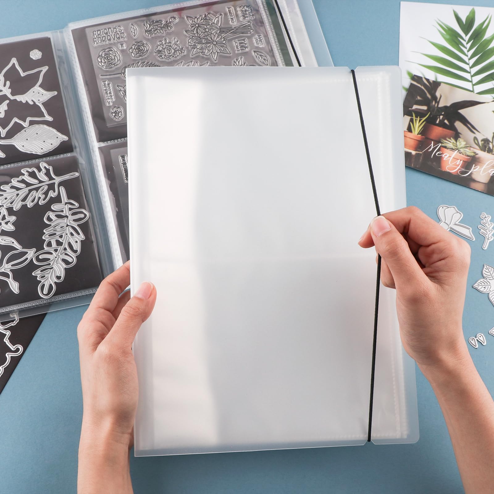 Briartw 5 Pack Large Storage Book,Sticker Photo Storage Album,Stamp Cutting Dies Storage Book Organizer Folder with 80 Pockets/20 Pages,double-sided Design,4 Pockets Each Page