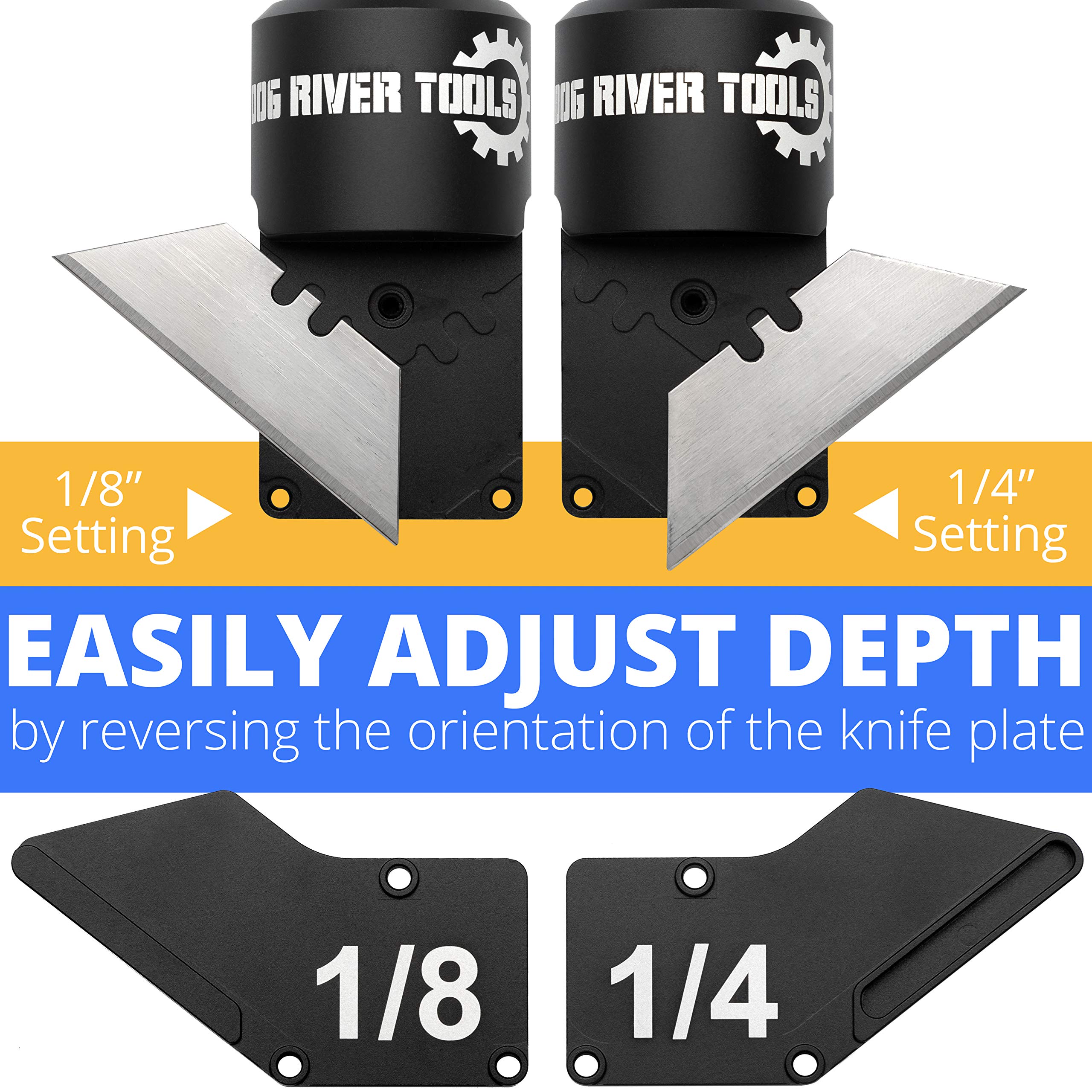 Dog River Tools Drag Knife Cutter for CNC 1/2" Stem with 2 Blade Depth Positions