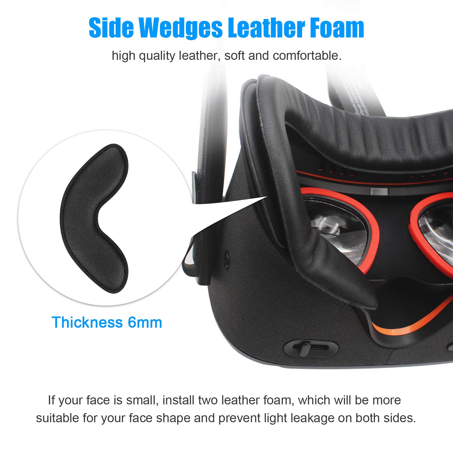 AMVR Resilient VR Facial Vent Soft Interface Bracket & Anti-Leakage Light PU Leather Foam Face Cover Replacement Pad Custom Comfort Accessories Set for Oculus Quest 1 (7-in-1, Not Fit Quest 2)