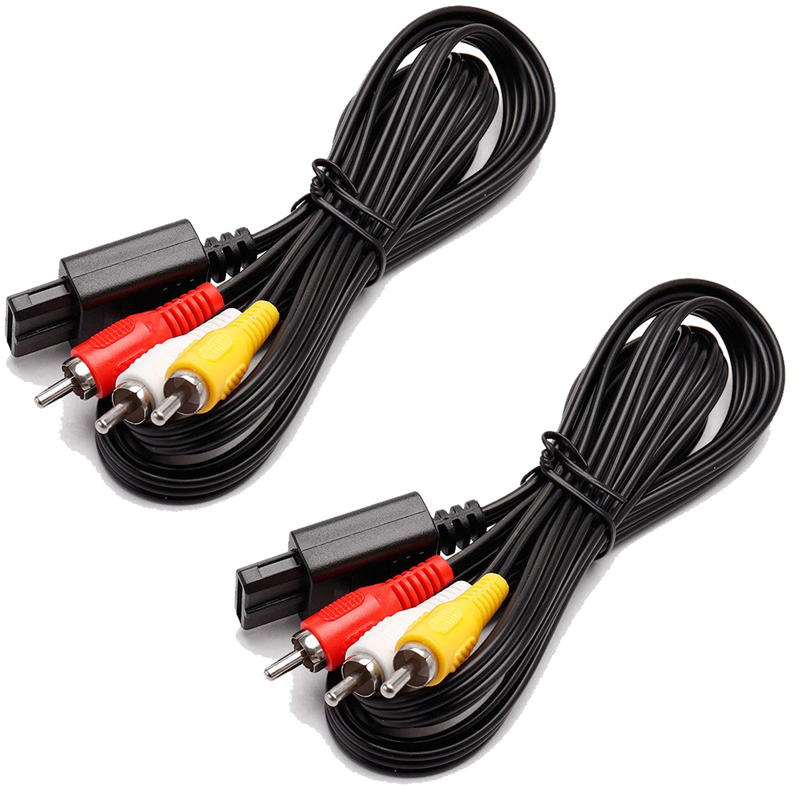 Jedihra 6FT AV Composite Cable for Nintendo N64/SNES/NGC TV RCA Audio Video Cord-2 Pack