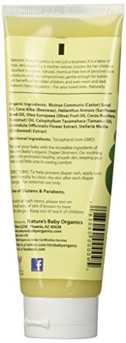 Nature's Baby Organics Organic Diaper Ointment Cream, Fragrance Free, 3-Ounce Tubes (Pack of 2)