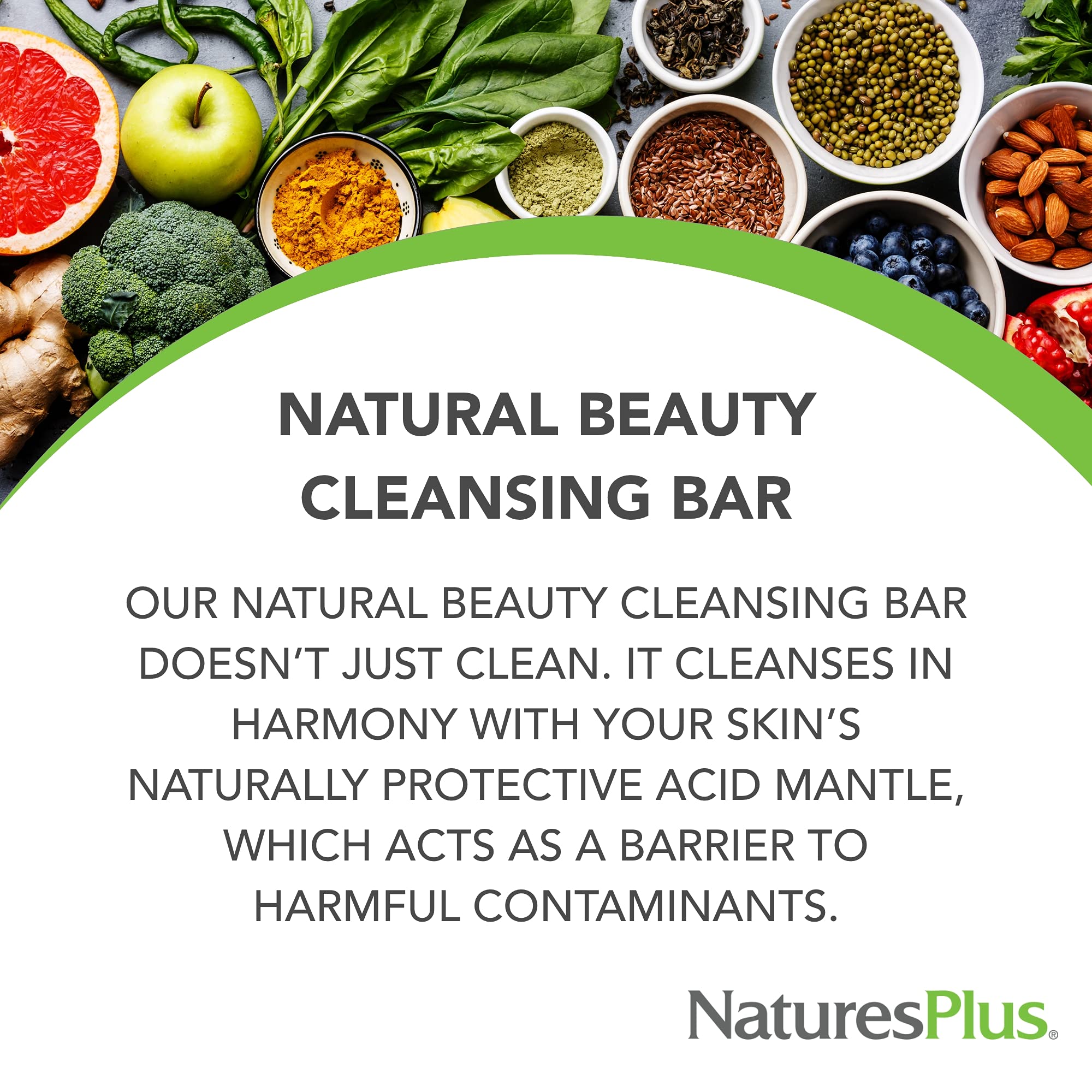 Natures Plus Natural Beauty Cleansing Bar - 3.5 oz, Pack of 3 - Cleanse, Soothe & Protect Skin - With Vitamin E, Allantoin, Humectants & Emollients