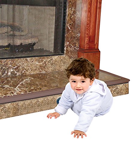 KidKusion Hearth Cushion | Made in USA | Brown | 8.33 Ft of Padding | Child Safety, Edge and Corner Guard, Babyproof Fireplace Bumper
