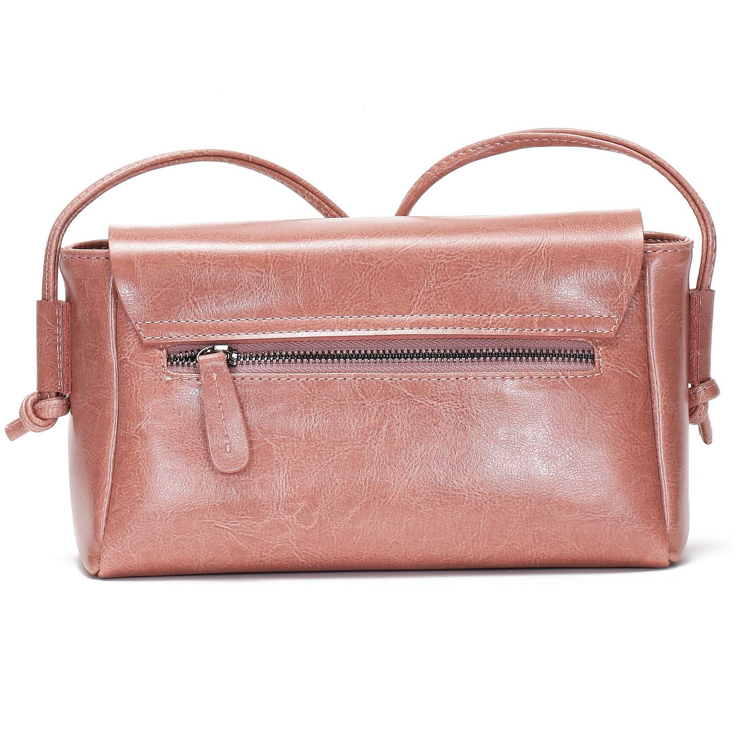 JeHouze Women's Leather Messenger Small Crossbody Handbag Shoulder Purse (Pink)