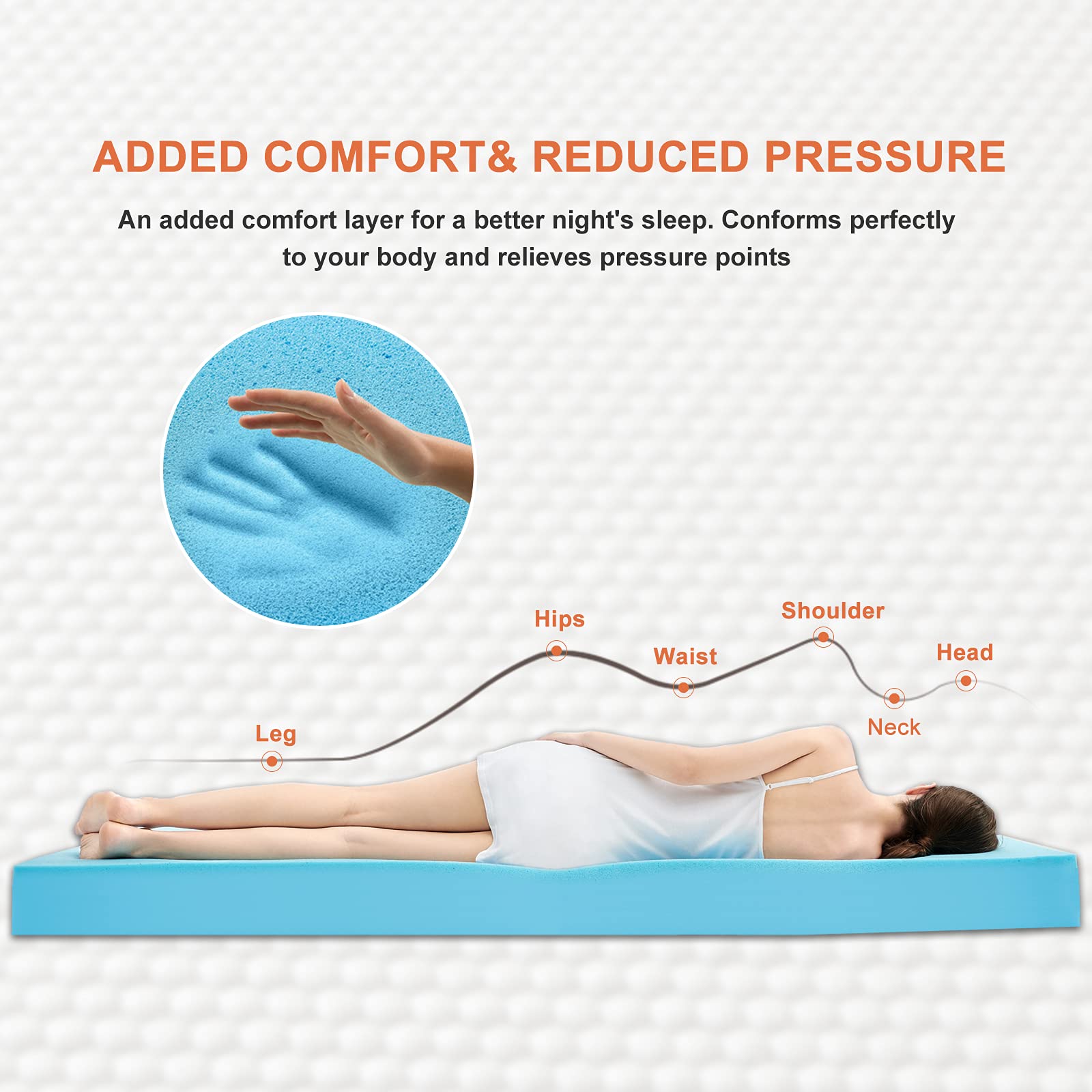 OYT Twin Size Mattress Topper,3 Inch Gel Memory Foam Mattress Topper for Cooling Sleep & Pressure Relieving,Mattress Pad in a Box with with Removable & Washable Cover, CertiPUR-US Certified
