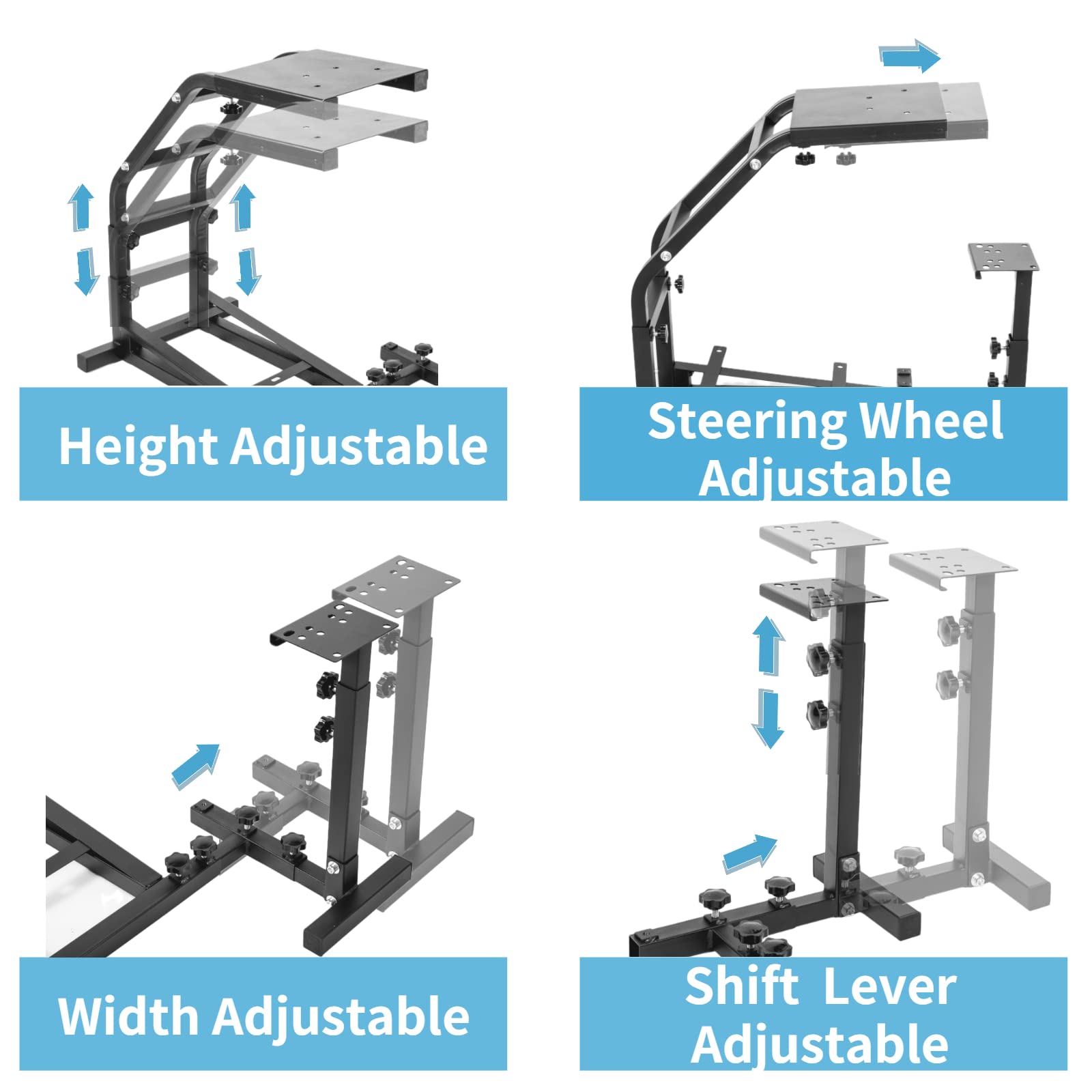 Anman G29 Racing Steering Wheel stand with Shifter Mount Fit for Logitech G27/G920/G923 Height and Angle Adjustable Racing Simulator Mount Foldable Racing Steering Wheel Shifter Pedals NOT Included