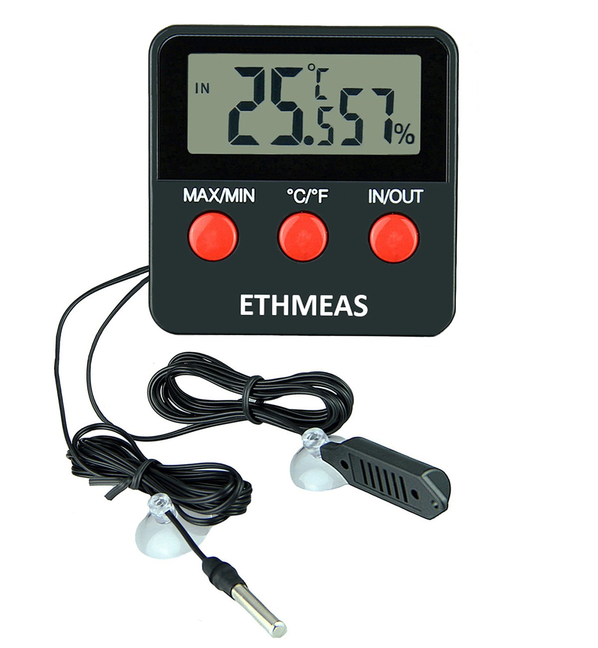 ETHMEAS Digital Thermometer and Hygrometer for Reptiles Terrarium pet keeping, Digital Indoor Outdoor Temperature Gauge and Humidity