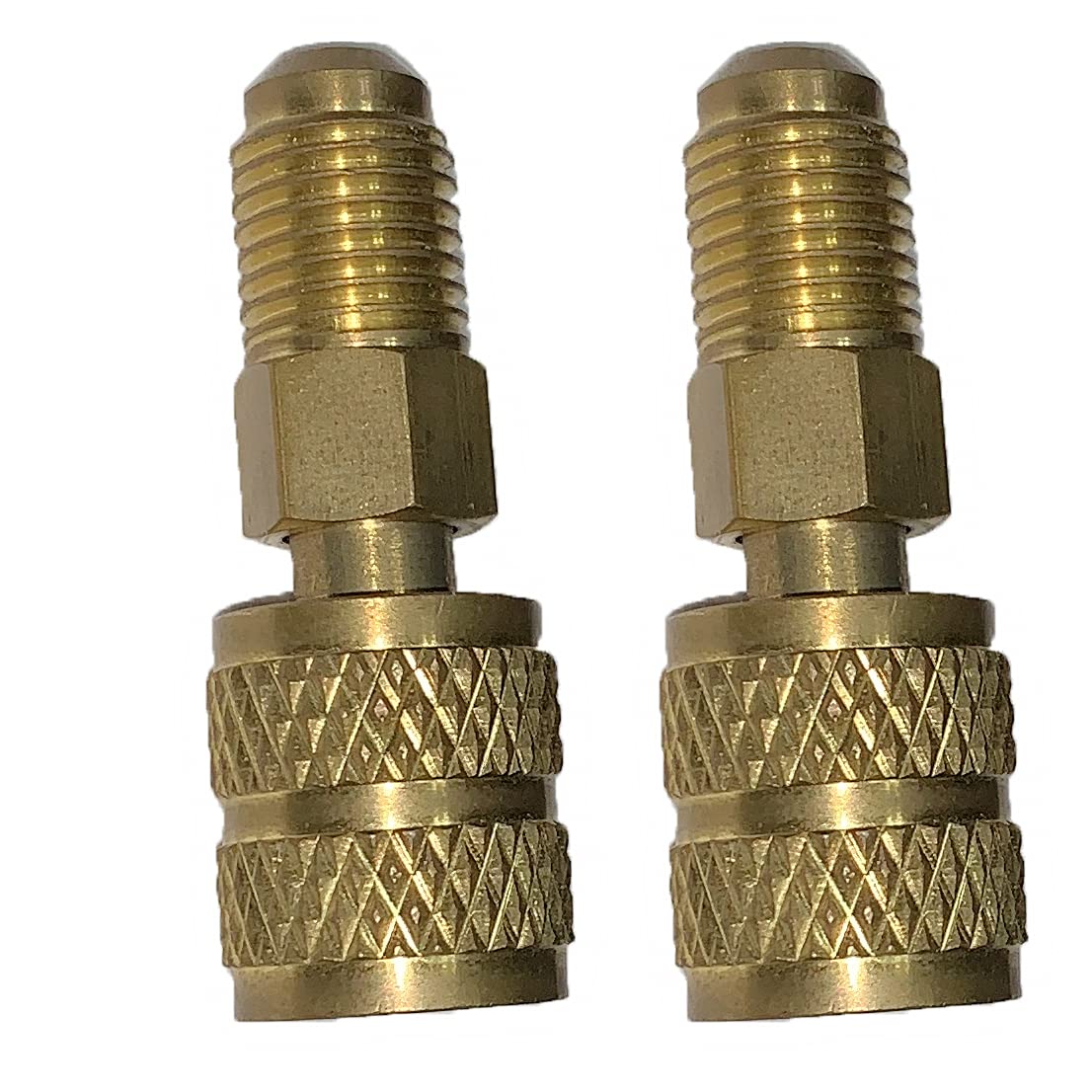 Honsysteck R410A Mini Split System Charging Vacuum Port R410 Adapter Swivel Type, 5/16 Female, 1/4 Male SAE (2)