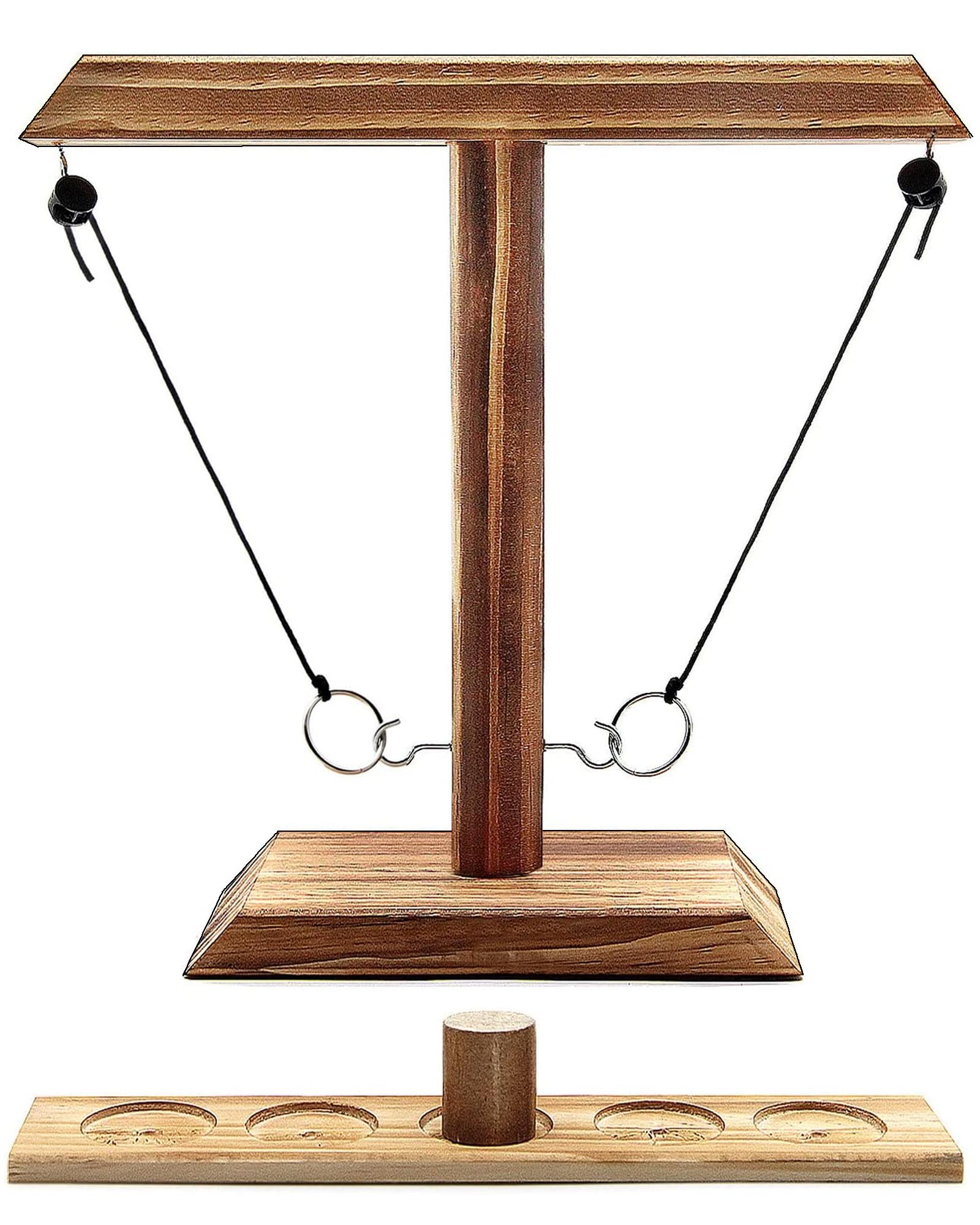 Hook and Ring Game Handmade Wooden Toss Game for Kids and Adults, Outdoor Indoor Games,Patio Decor,Yard Games,Wooden Hook and Ring Game for Bars, Party, Large Size