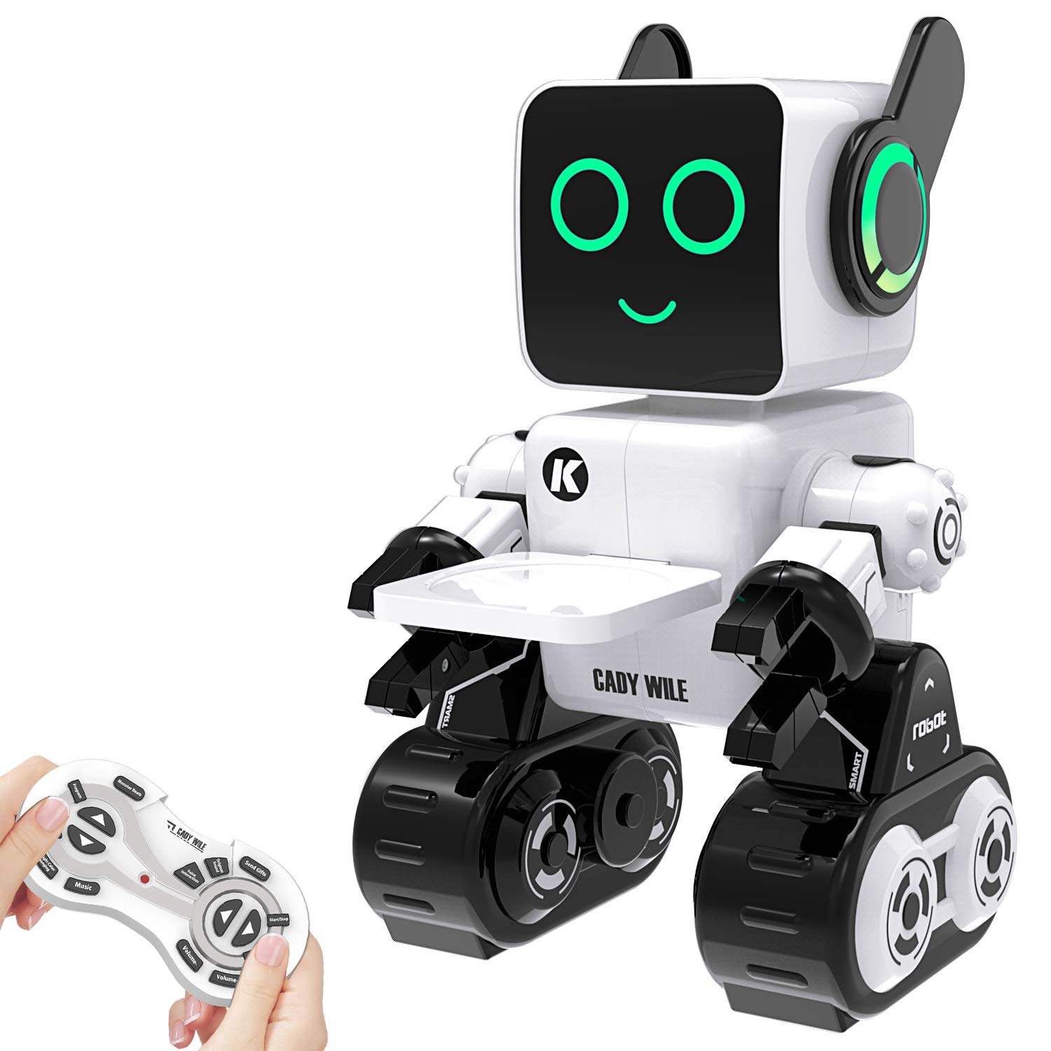 anysun Robot Toy for Kids, Remote Control Learning Educational Intelligent Programming RC Robot, Sing, Dancing, Talk, Play with Kids as a Gift for Child（Light White）