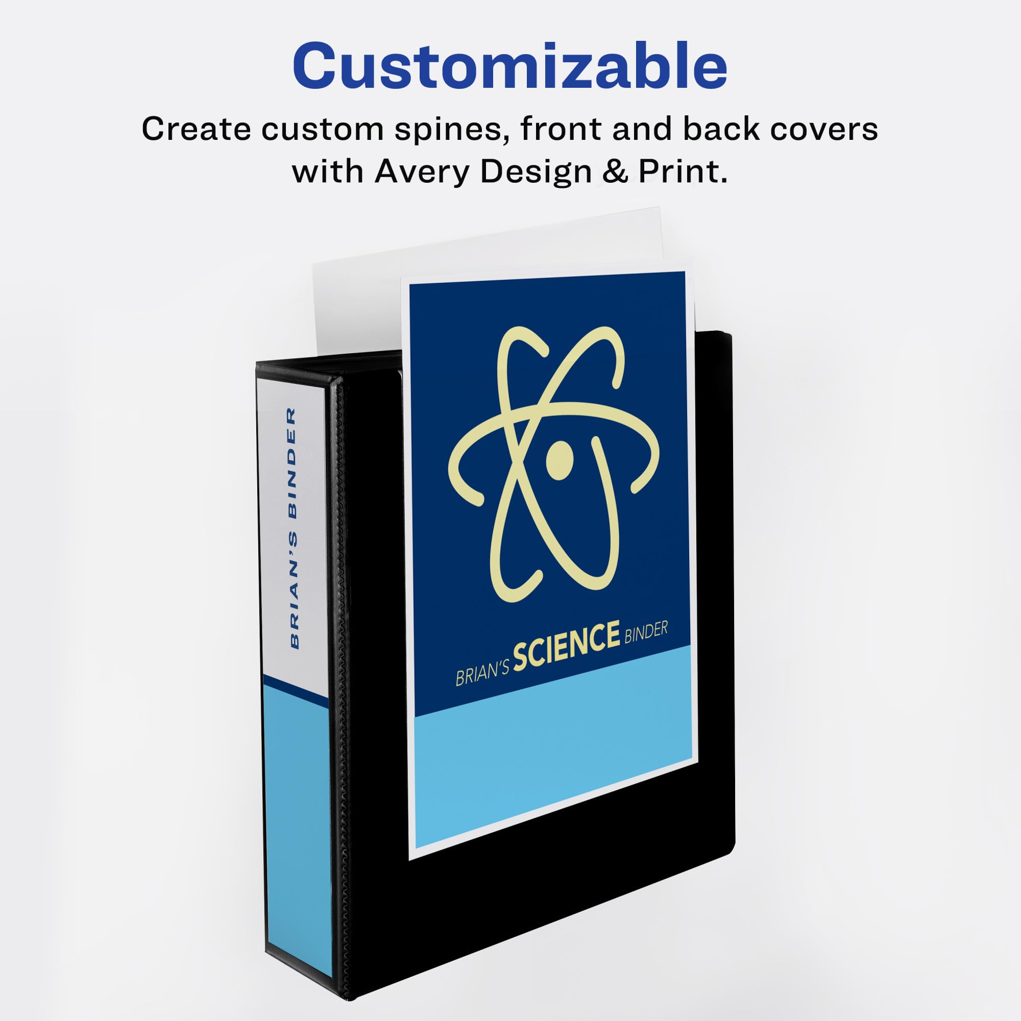 Avery Economy Showcase View 3 Ring Binder, 2 Inch Slant Rings, 1 Black Binder (19700)
