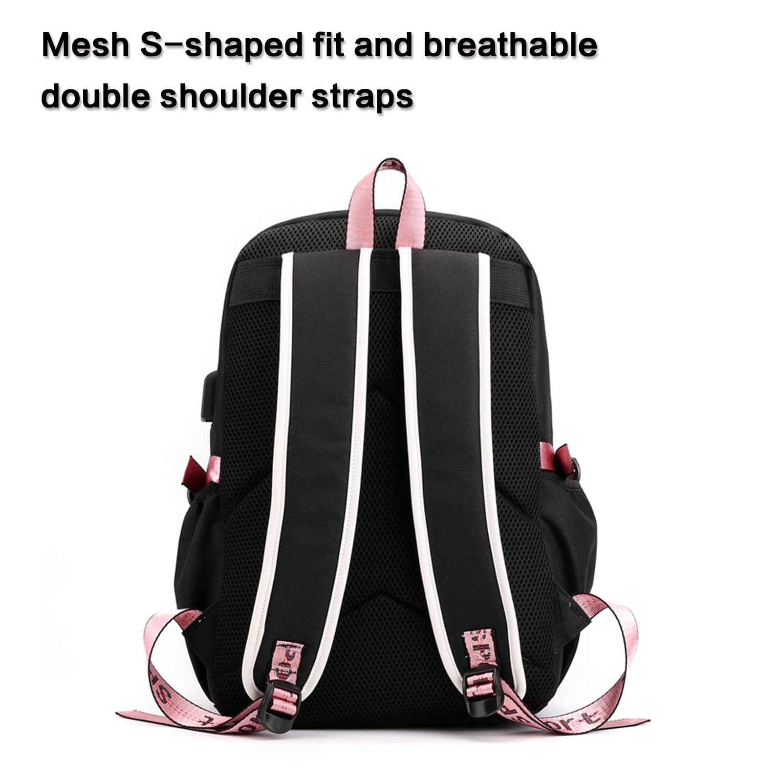 Anime 10D Print Backpack with USB Charging Port Travel Backpack Comic Fans