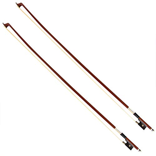 AMZZ Professional Full Size 4/4 Violin Bow Well Balanced Round Brazil Wood Stick Horsehair (4 4 Violin Bow)