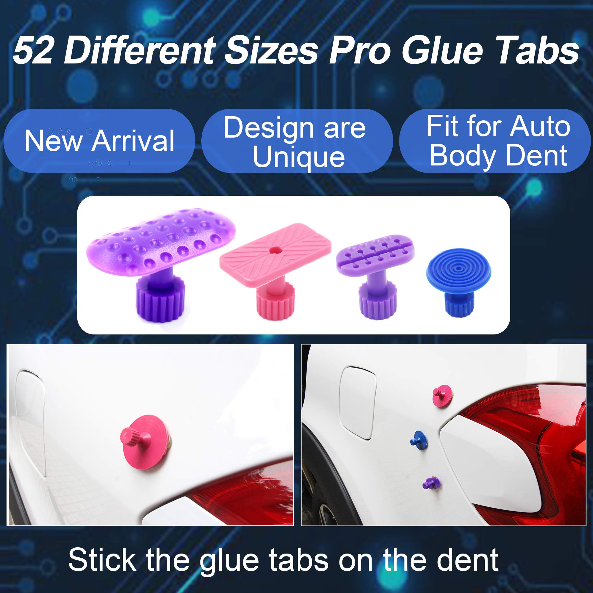 Anyyion 98pcs Paintless Dent Repair Kits,Car Body Dent Repair Tools Hail dent Removal Kit for Car Hail Damage Dent & Ding Remover(Full Set Starter Set Kits)