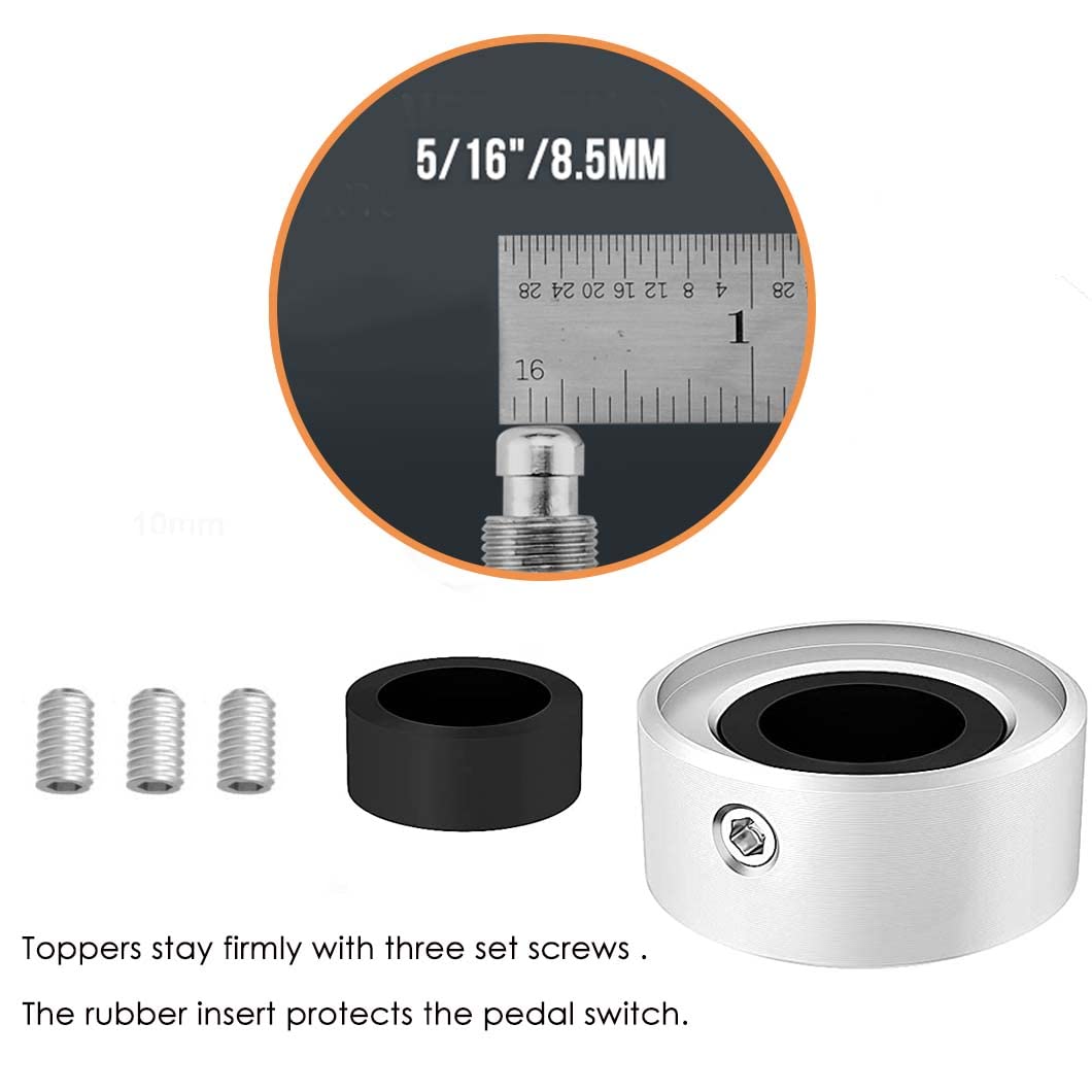 AYCRIT Pedal Footswitch Topper Foot Nail Cap Aluminum Tools Parts Guitar Effect Foot Switch Toppers Knob Accessories (V2 Black)