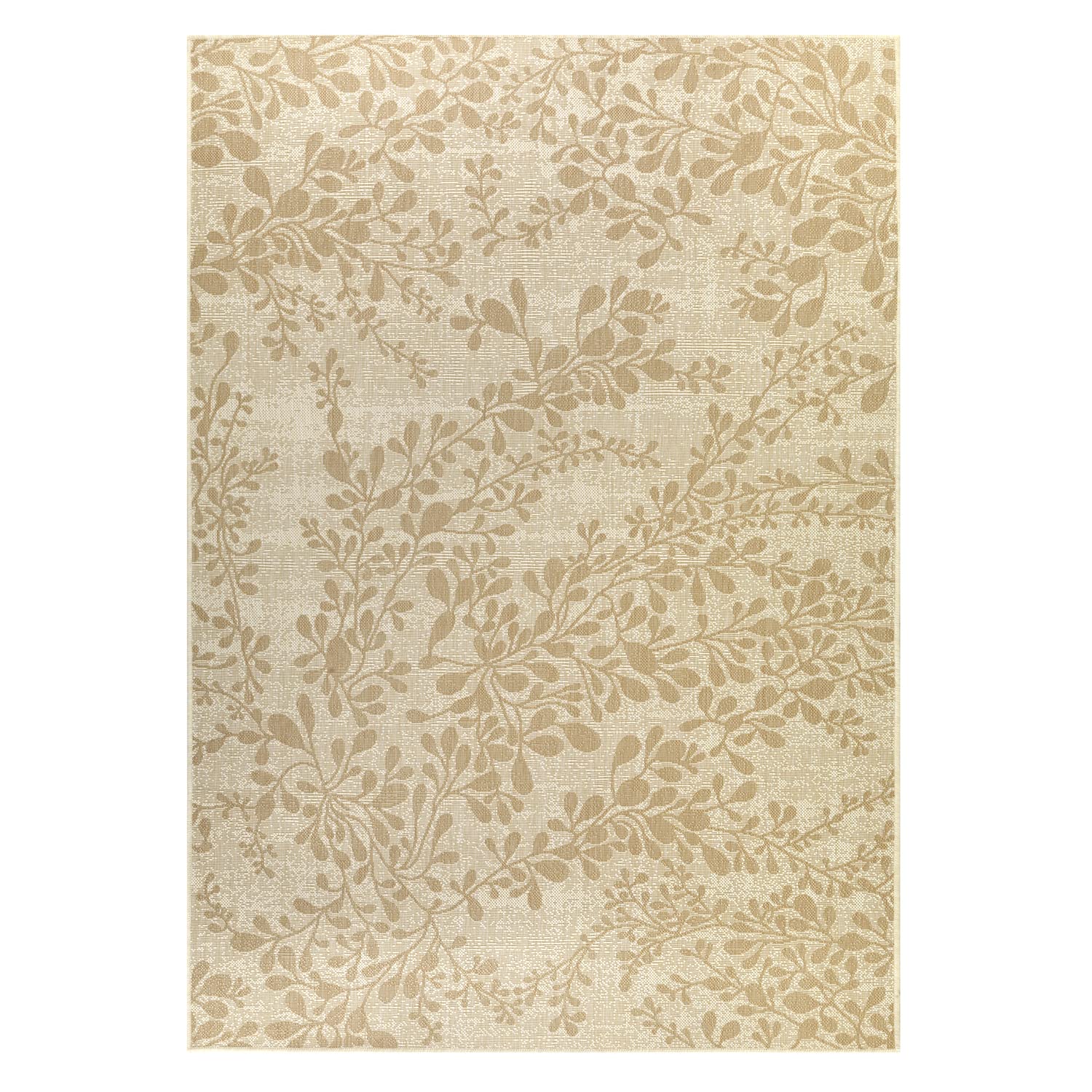 Antep Rugs Patio 5x7 Outdoor/Indoor Floral Area Rug (Beige, 5'3" x 7'6")