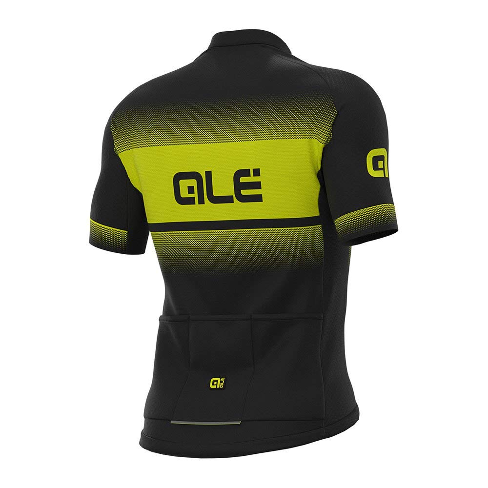 ALE' Solid Blend Men Short Sleeve Jersey (Black, Small)