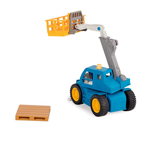 Driven by Battat – 1:24 Scale Telehandler Forklift Toy – Construction Truck Toy with Extendable Crane Arm & More – Realistic Lift Sounds & Lights – Car Toy Gift for Boys & Girls Age 3+
