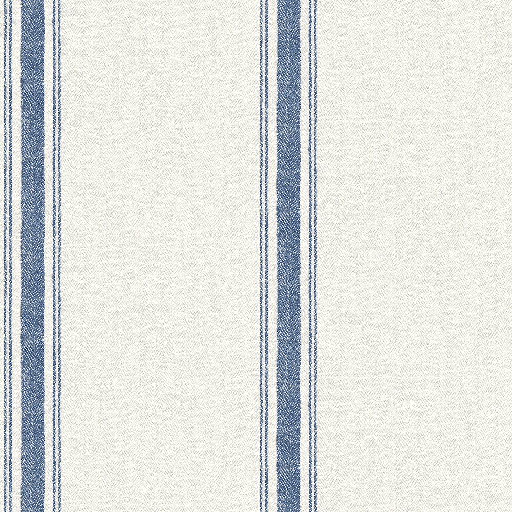 Chesapeake 3115-12462 Linette Fabric Stripe Wallpaper, Blue