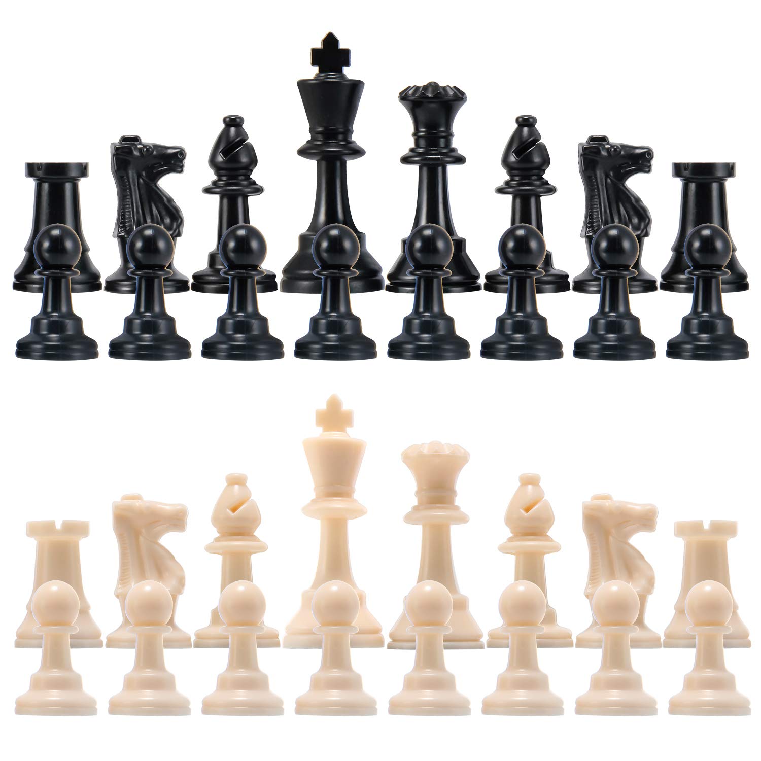 Amerous Chess Pieces, Chessmen with 3.75” King Height, Figure Figurine Chess Pawns for Chess Board Game - Pieces Only