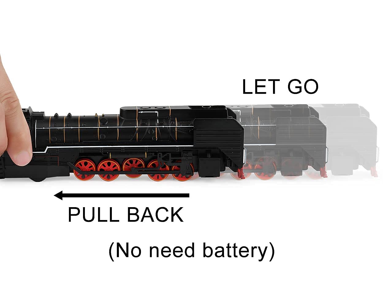 DS. DISTINCTIVE STYLE 1:87 Alloy Steam Locomotive Traction Engine Trains Toy Model with Music Light (Black)
