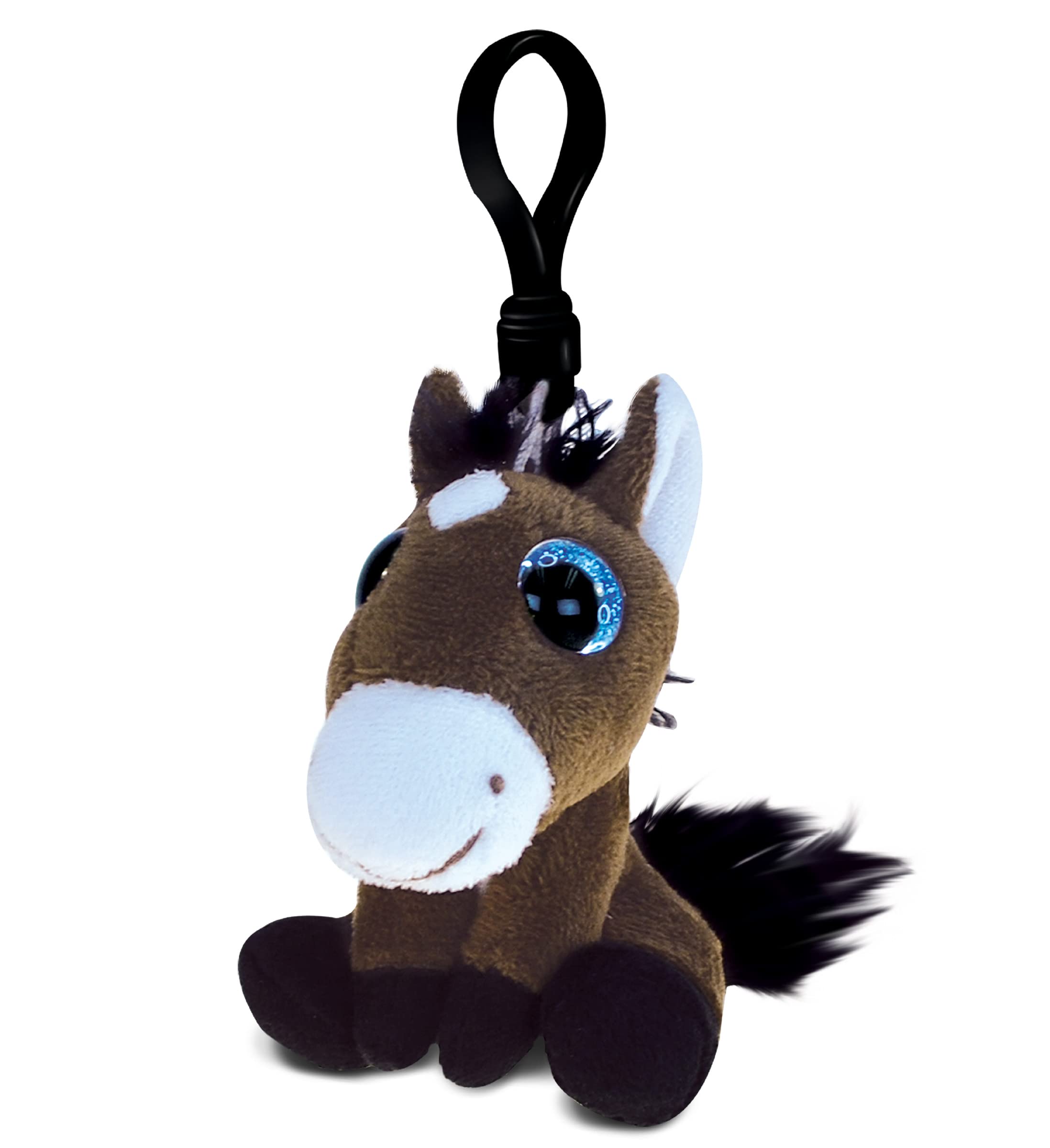 DolliBu Big Eyes Horse Stuffed Animal Toy Keychain - Soft Horse Keychain Stuffed Animals Small Charm for Backpack, Handbag and Purse, Perfect Horse Plush Animal Toys for Kids and Adults - 5.75 Inches