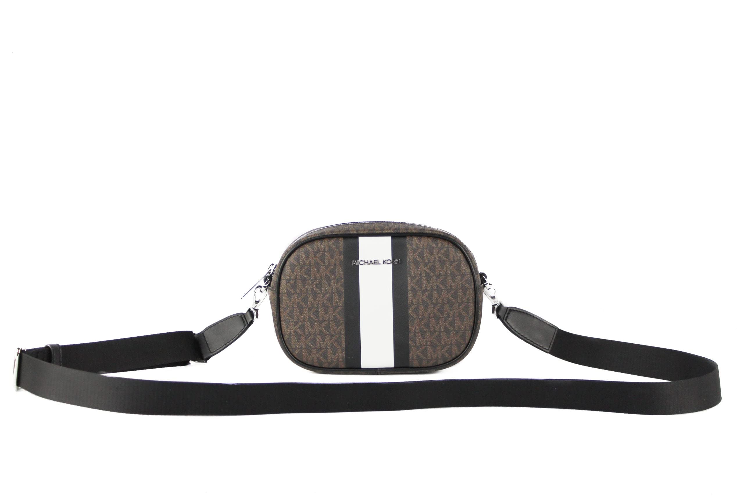 Jet Set Travel Small Logo Stripe Crossbody Bag (black sig)