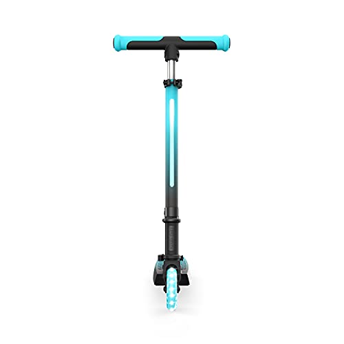 Jetson Scooters - Juno Kick Scooter (Blue) - Collapsible Portable Kids Push Scooter - Lightweight Folding Design with High Visibility RGB Light Up LEDs on Stem and Wheels