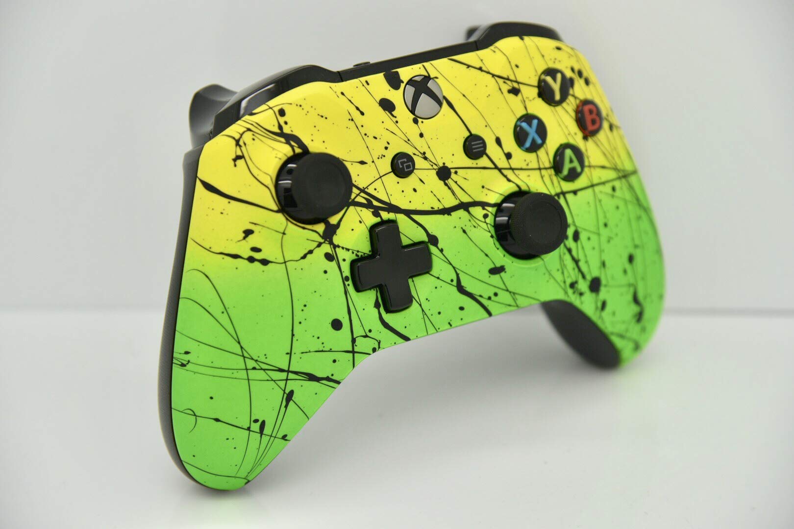 Hand Airbrushed Fade Custom Controller - Compatible with Xbox One (Matte Yellow & Green)
