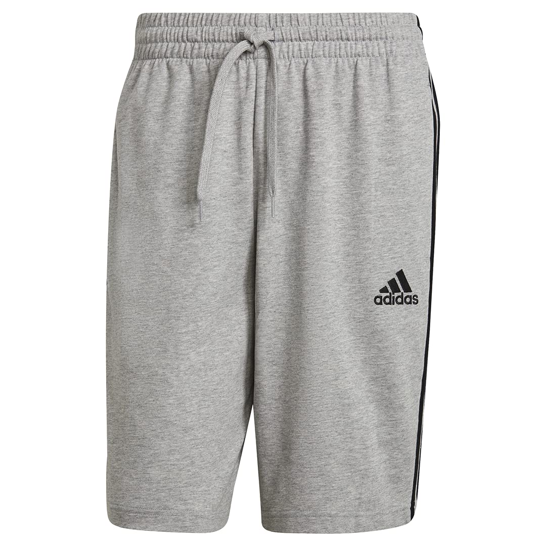 adidas mens Essentials Shorts Medium Grey Heather/Black Large