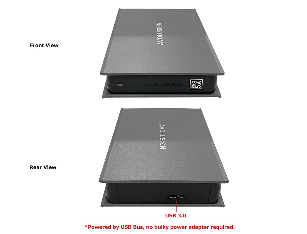 Avolusion Mini Pro-5X 3TB USB 3.0 Portable External Gaming Hard Drive - Grey (for PS4, Pre-Formatted) - 2 Year Warranty