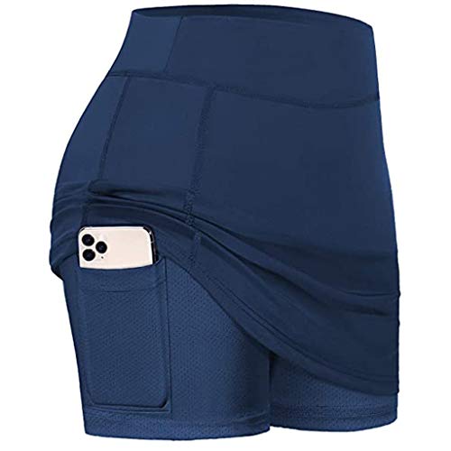 aihihe Skorts Skirts for Women with Pockets Active Athletic Skirt Sports Golf Tennis Running Pockets Skort Shorts Navy