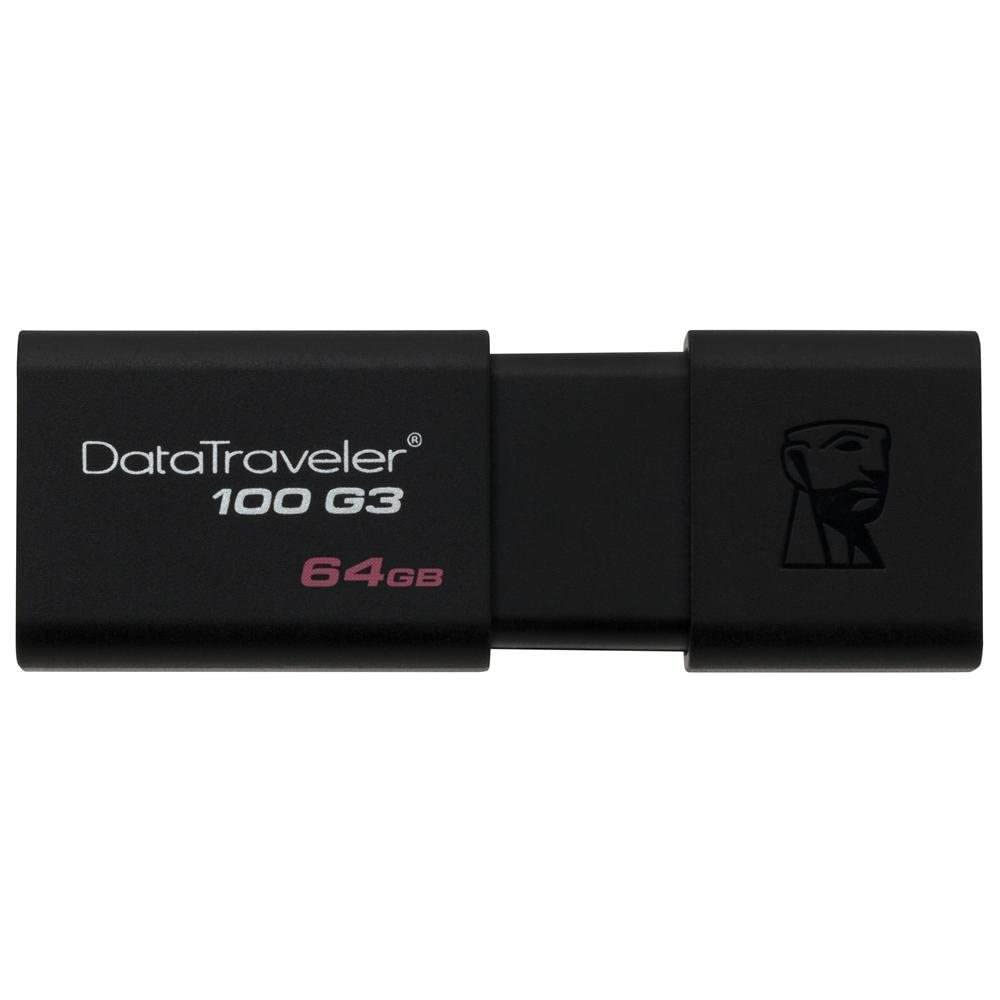 Kingston 64GB 100 G3 USB 3.0 DataTraveler (DT100G3/64GB), Black