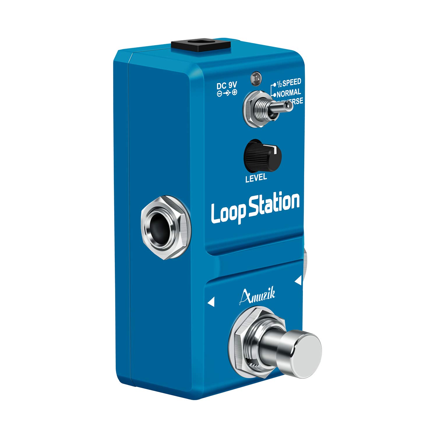 Amuzik Guitar Looper Station Loop Effects Pedals Unlimited Overdubs 10 Minutes of Looping, 1/2 time, and Reverse,3 Modes built-in SD Card for Memory