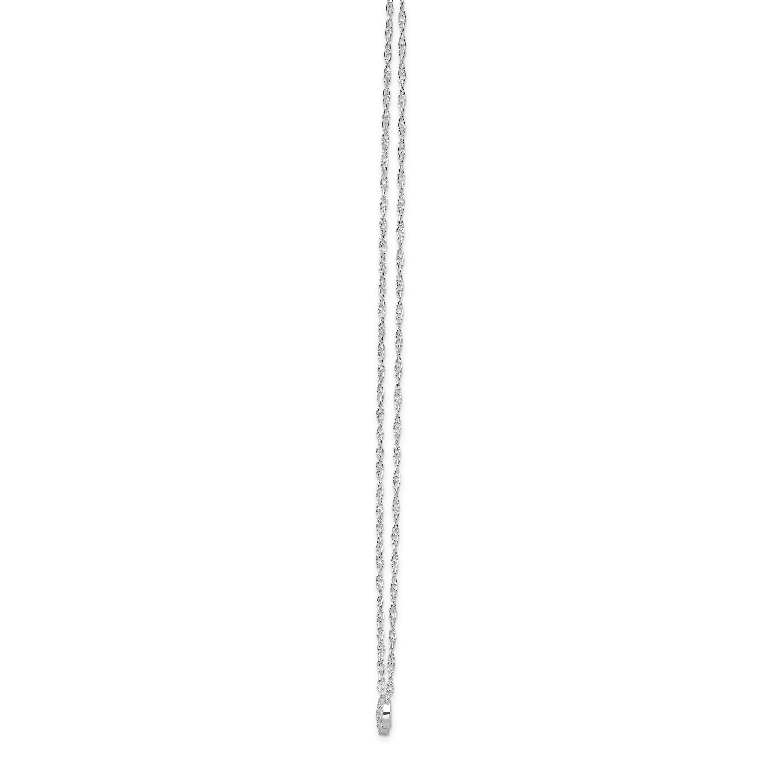 ARAIYA FINE JEWELRY 925 Sterling Silver Round-shape Diamond Infinity Pendant Rope Chain Necklace (1/20 cttw, I-J Color, I2-I3 Clarity) 18''