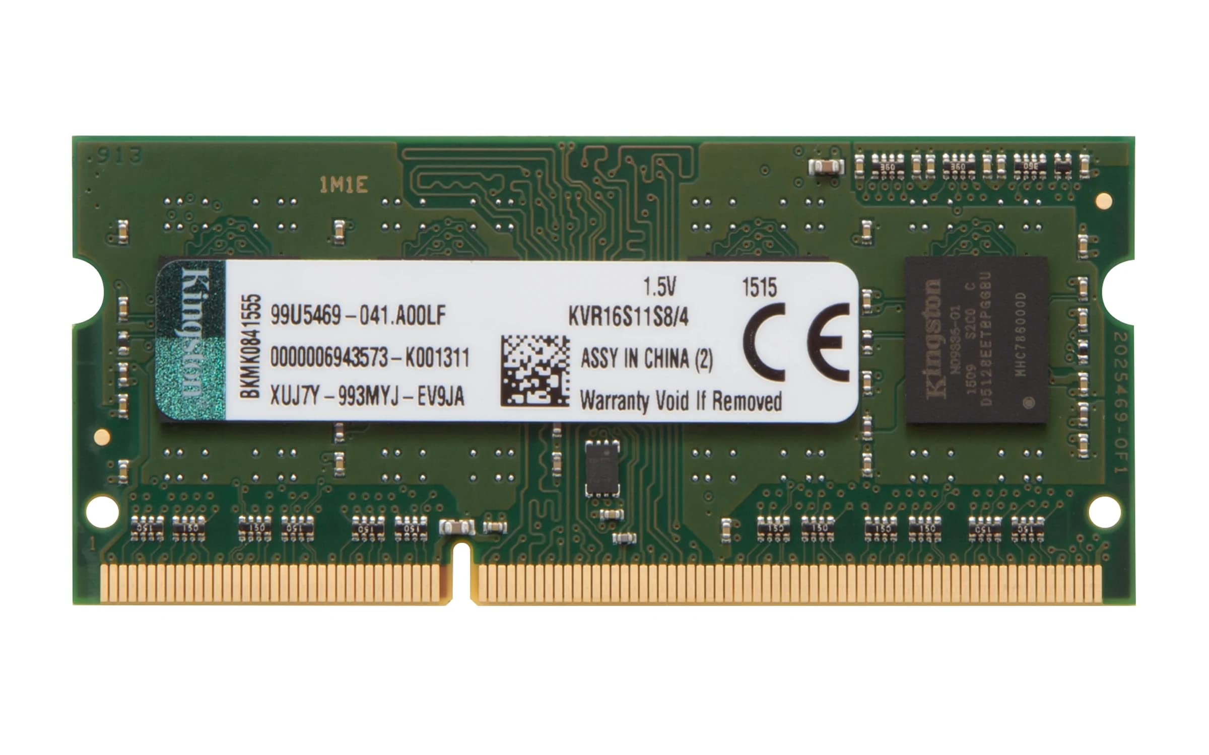 Kingston ValueRAM 4GB 1600MHz PC3-12800 DDR3 Non-ECC CL11 SODIMM SR x8 Notebook Memory (KVR16S11S8/4)