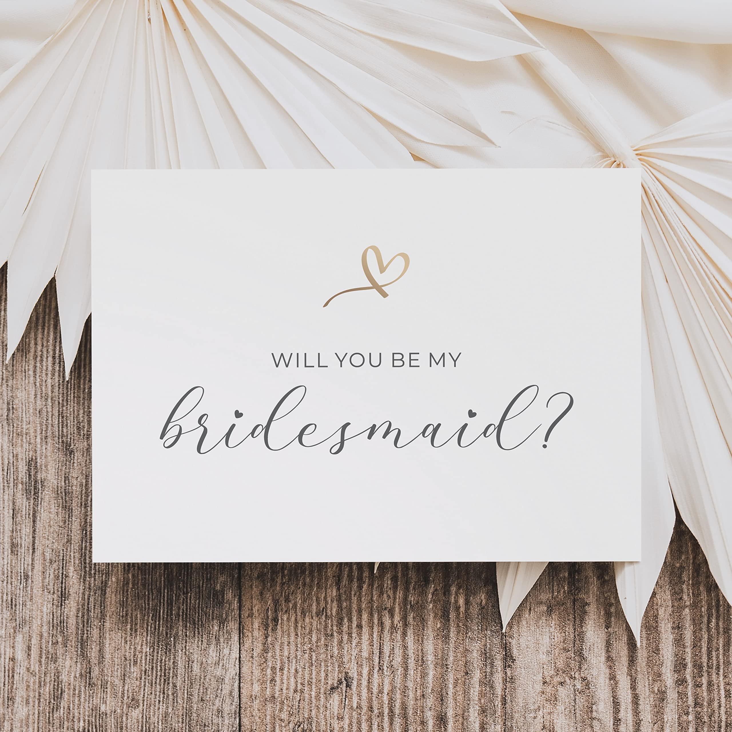Bridesmaid Cards - Gold Heart