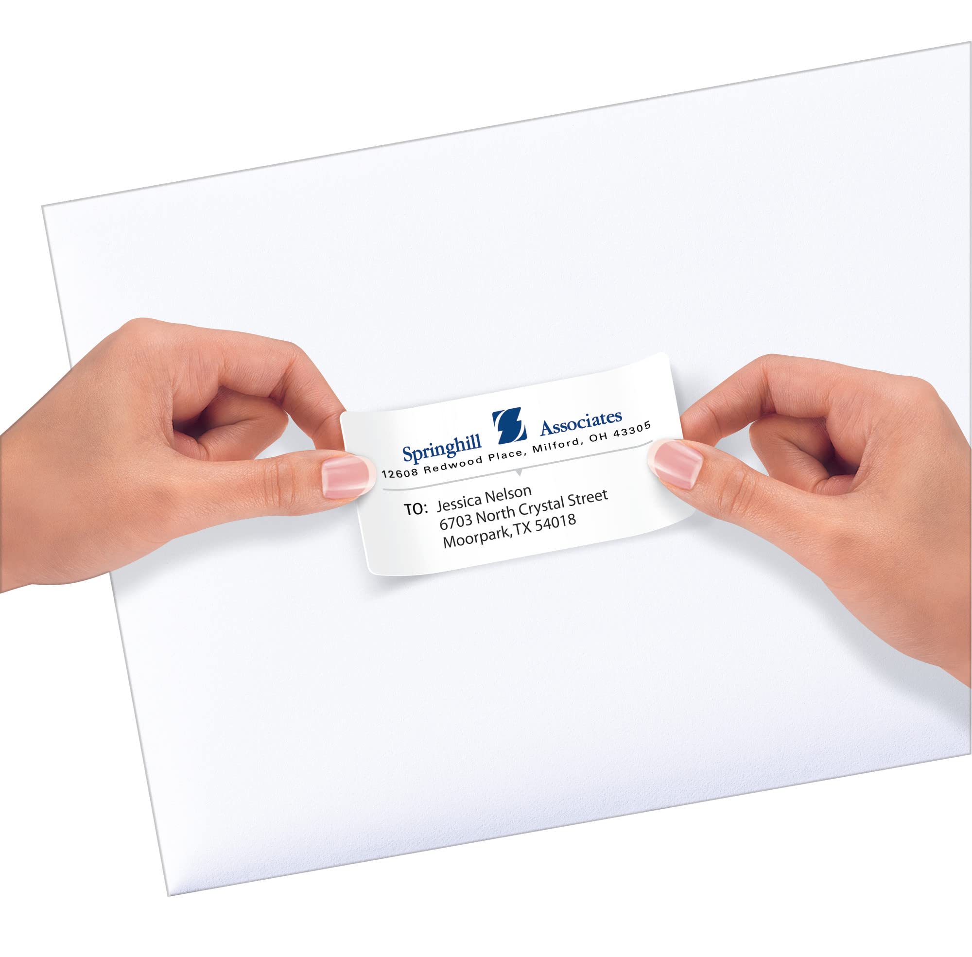 Avery Repositionable Printable Shipping Labels with Sure Feed, 2" x 4", White, 250 Blank Mailing Labels (58163)